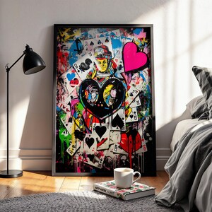 Playing Cards Graffiti Wall Art, Digital Download Print, Colorful ...