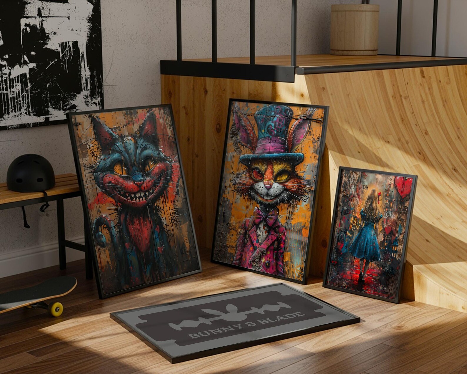 Alice in Wonderland Graffiti Wall Prints, Gallery Wall Set, Set of 3 ...