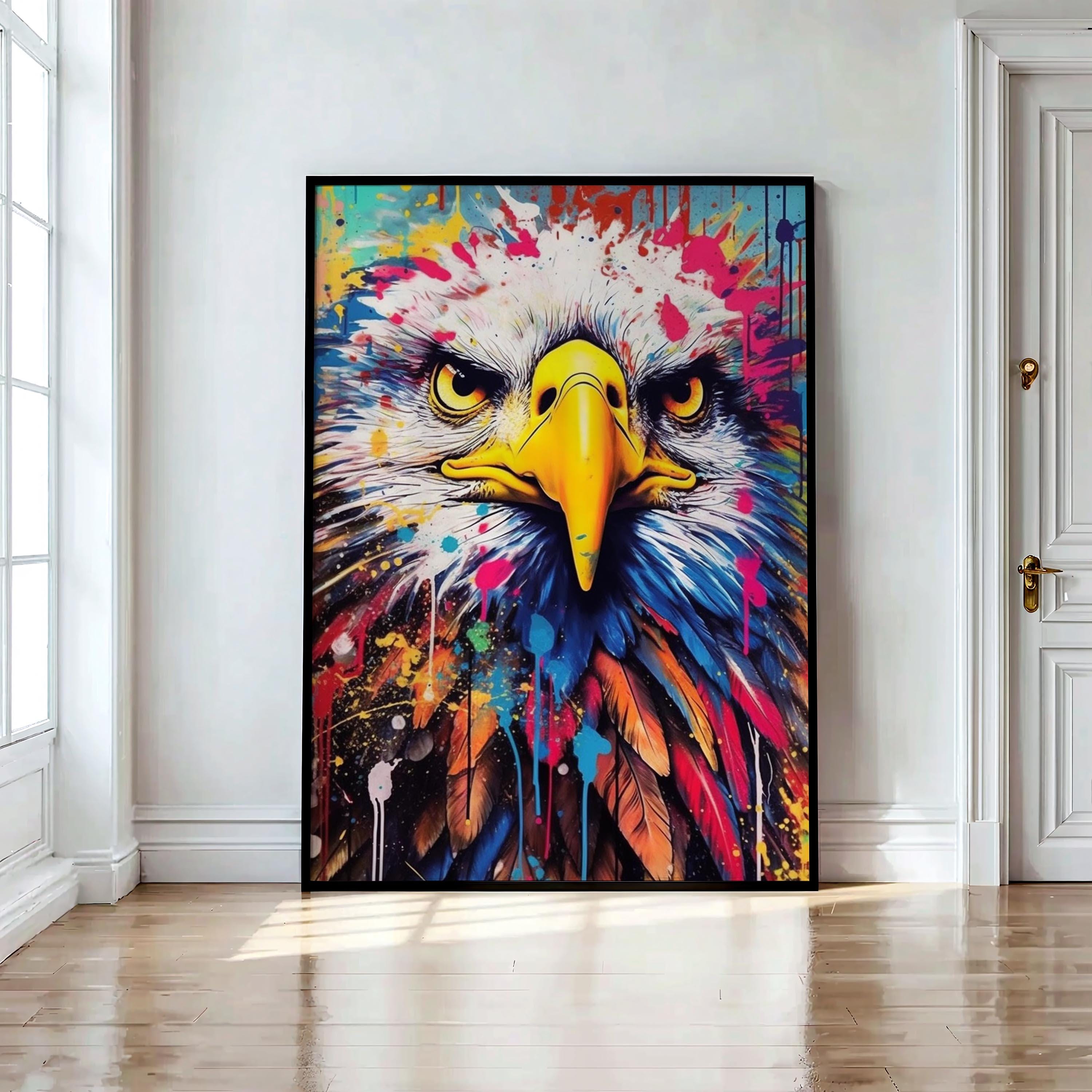American Bald Eagle Graffiti Wall Art, Fierce Bald Eagle Graffiti Print ...