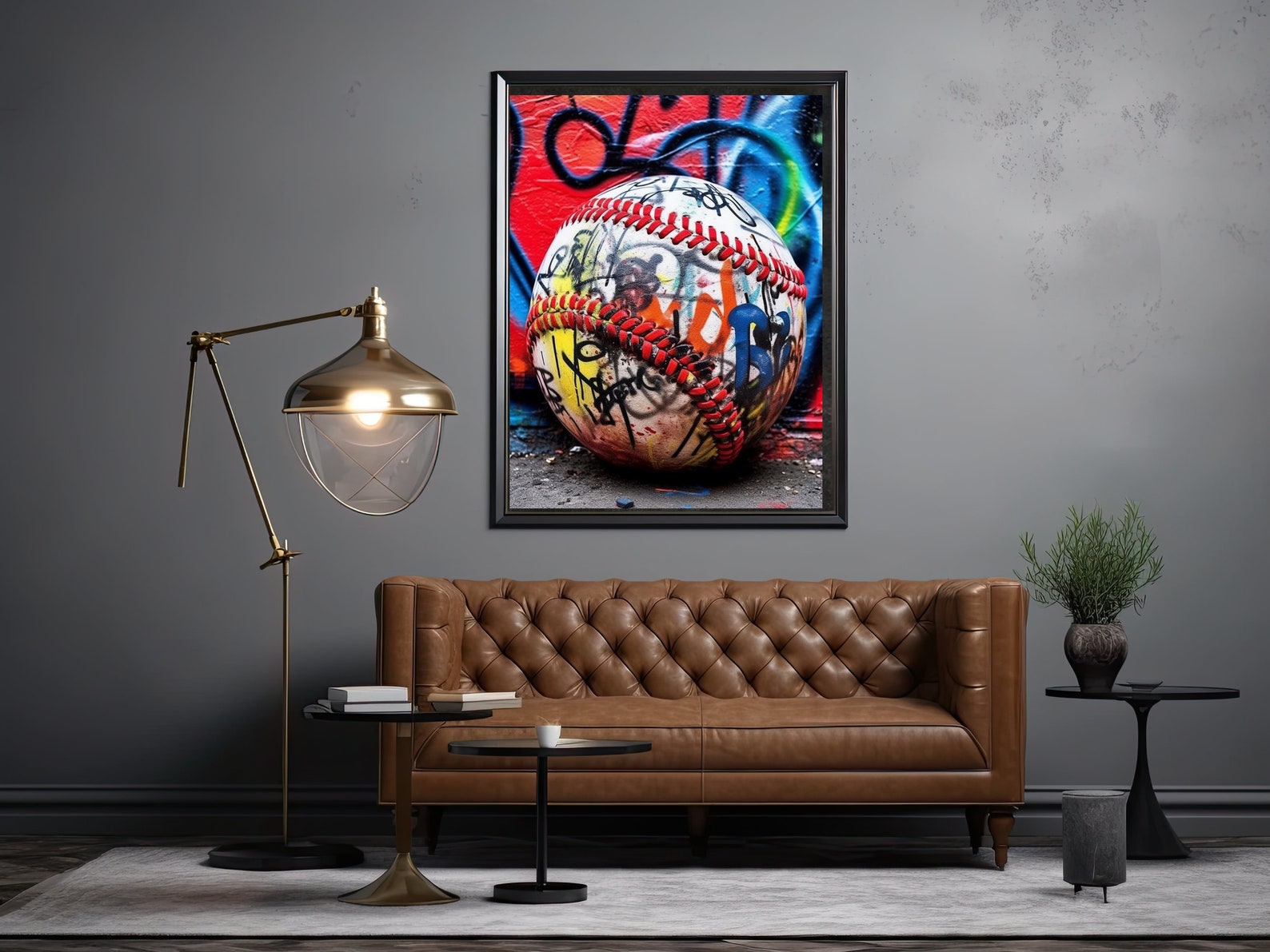 Baseball Graffiti Wall Art, Digital Print, Colorful Sports Wall Decor ...