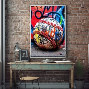 Baseball Graffiti Wall Art, Digital Print, Colorful Sports Wall Decor ...