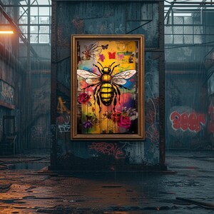 Graffiti Wall Set, Set of 3 Prints, Bee, Honeycomb, Honey Jar, Bold ...