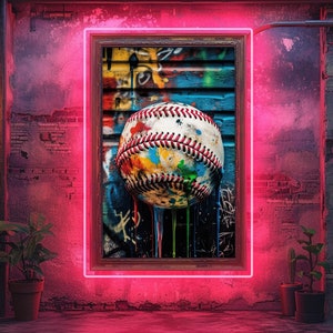 Baseball Graffiti Wall Art, Sports Graffiti Print, Modern, Urban ...