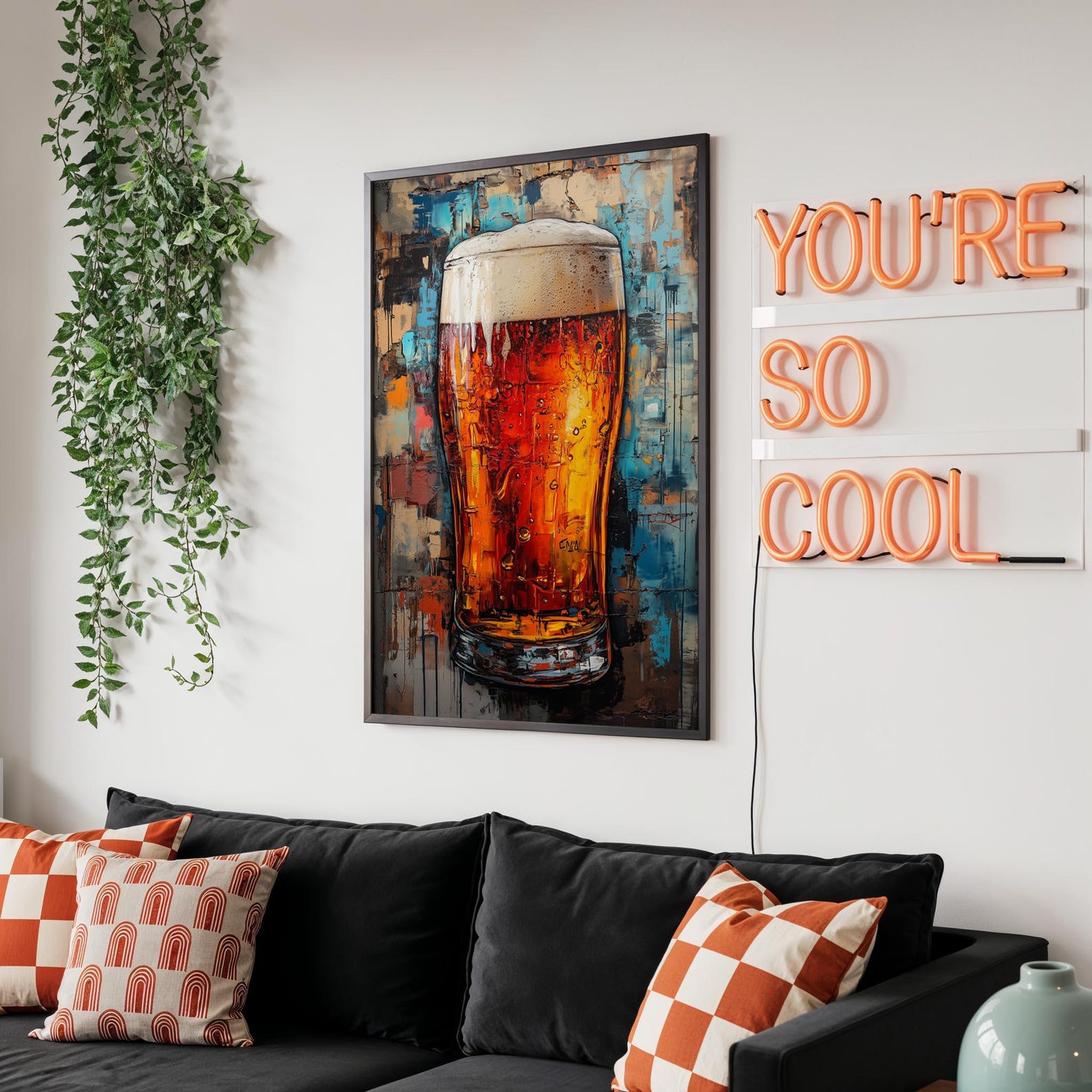 Beer Graffiti Wall Art, Digital Printable Drink Illustration, Fun ...