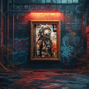 Astronaut Graffiti Wall Art, Space Travel Poster, Instant Download ...