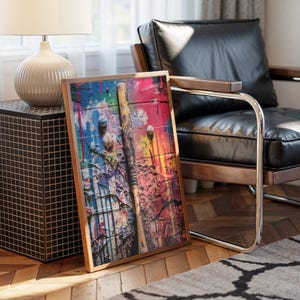 Baseball Bat Graffiti Wall Art, Printable Digital, Colorful Baseball ...
