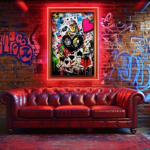 Playing Cards Graffiti Wall Art, Digital Download Print, Colorful ...