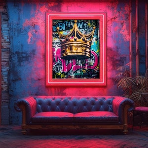 Crown Graffiti Wall Art, Street Graffiti, Digital Art, Royal Crown Wall ...