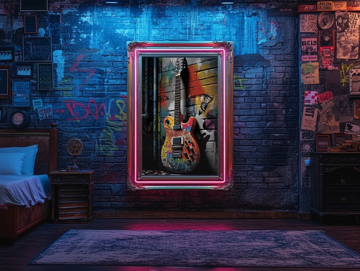 Guitar Graffiti Wall Art, Printable Graffiti Art, Musical Instrument ...