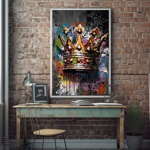 Crown Graffiti Wall Art Printable Graffiti Art King Crown - Etsy