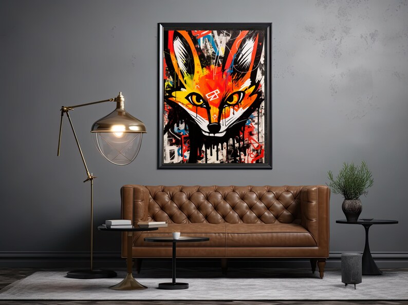 Fox Graffiti Wall Art Woodland Fox Printable Wall Art - Etsy