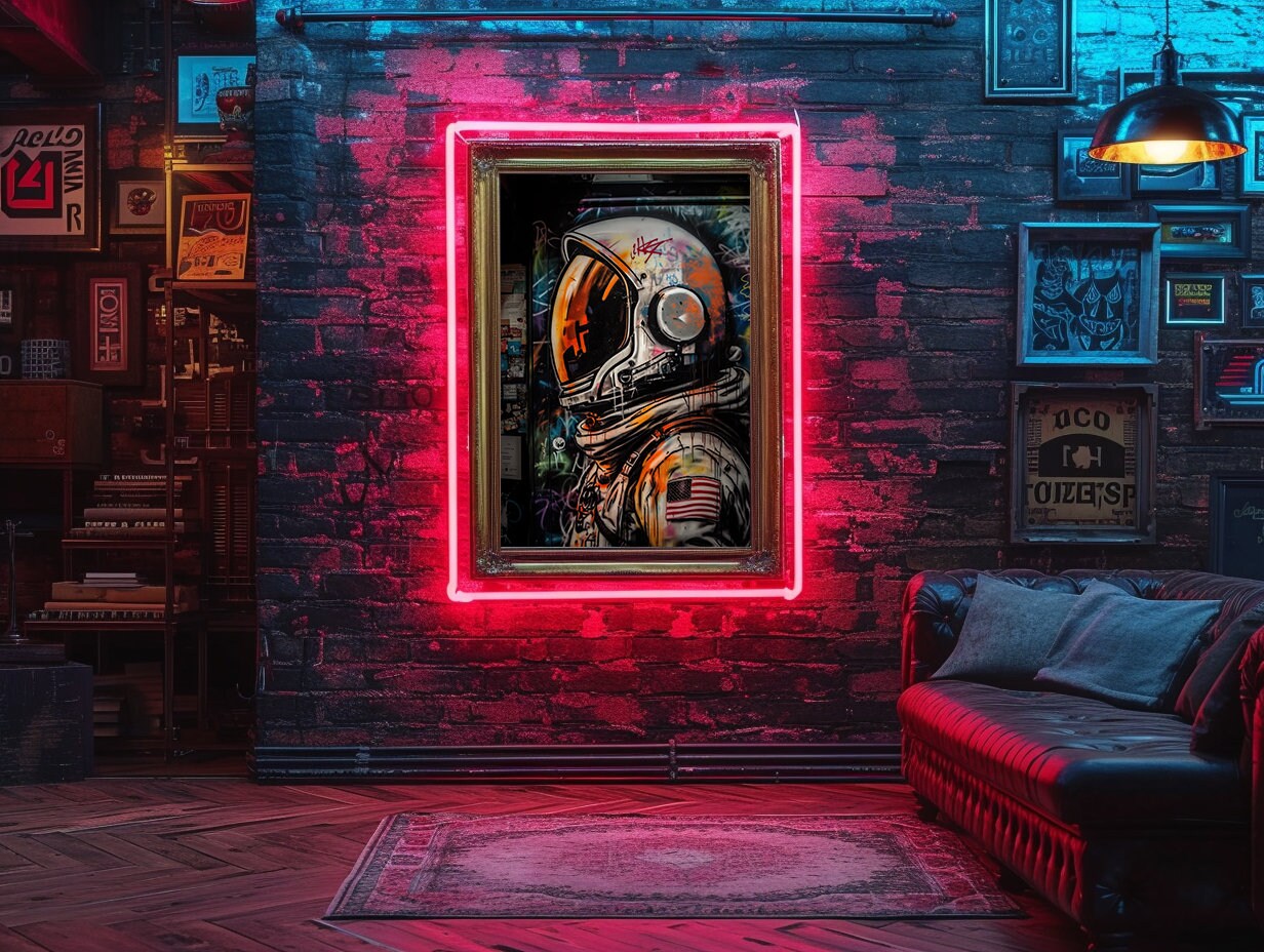 Astronaut Graffiti Wall Art, Astronaut Digital Print, Space Travel ...