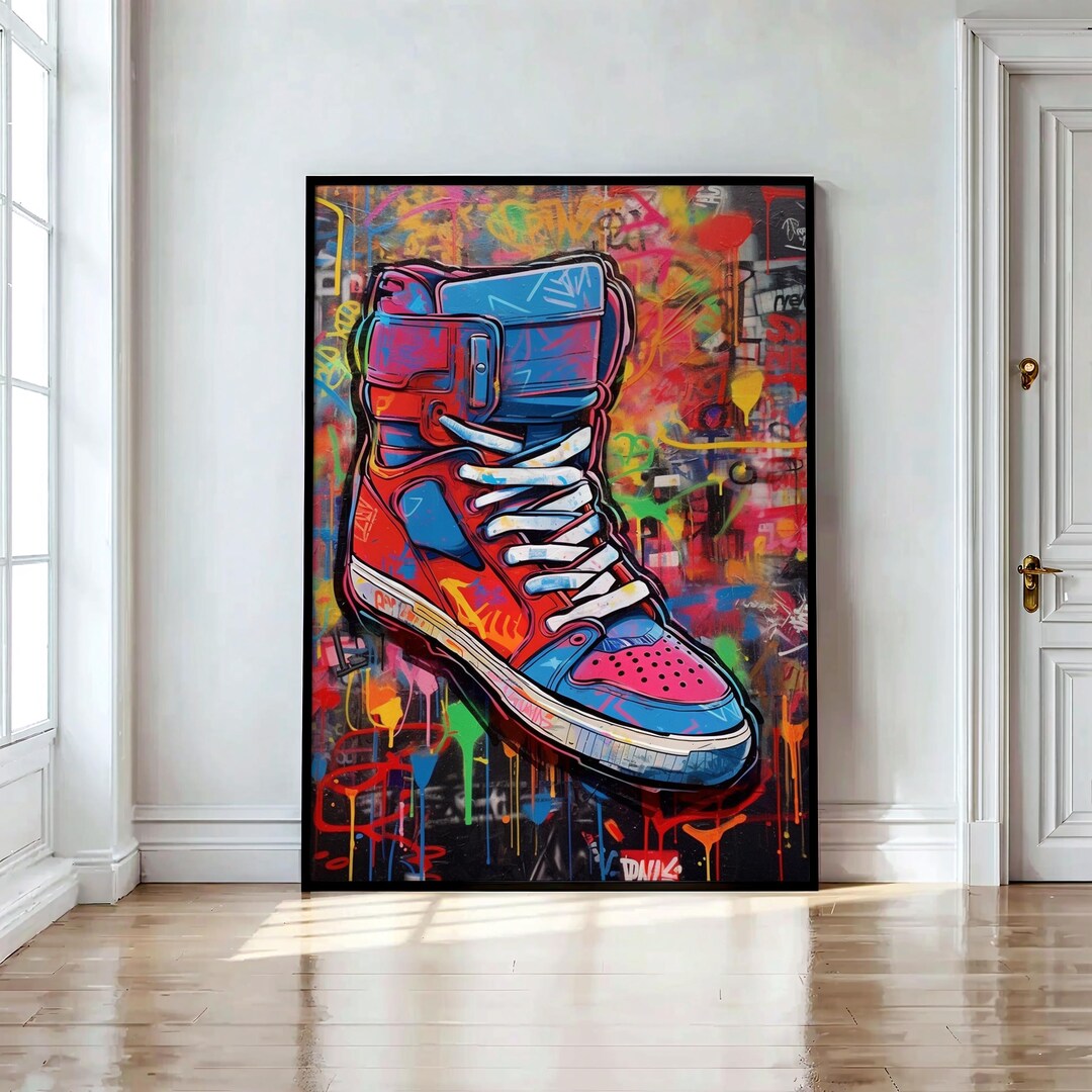 Sneakers Graffiti Wall Art, Digital Download Print, Colorful Shoe Wall ...