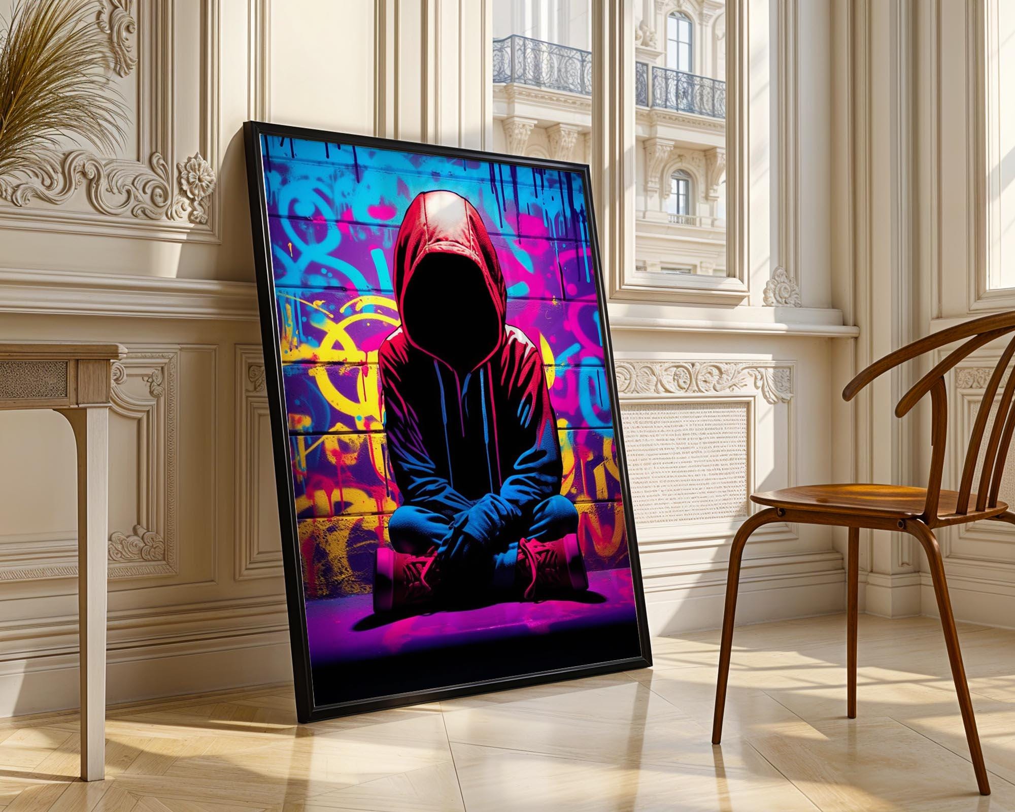Girl Hacker Graffiti Wall Art, Coder Girl Graffiti Print, Modern, Urban ...