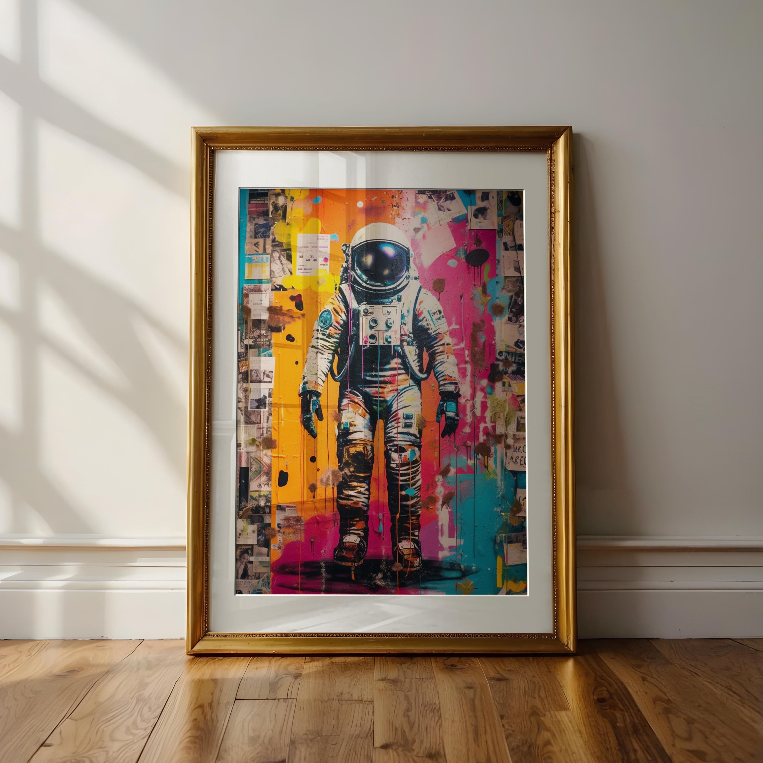 Graffiti Astronaut Art, Space Explorer Digital Print, Spaceman Wall ...
