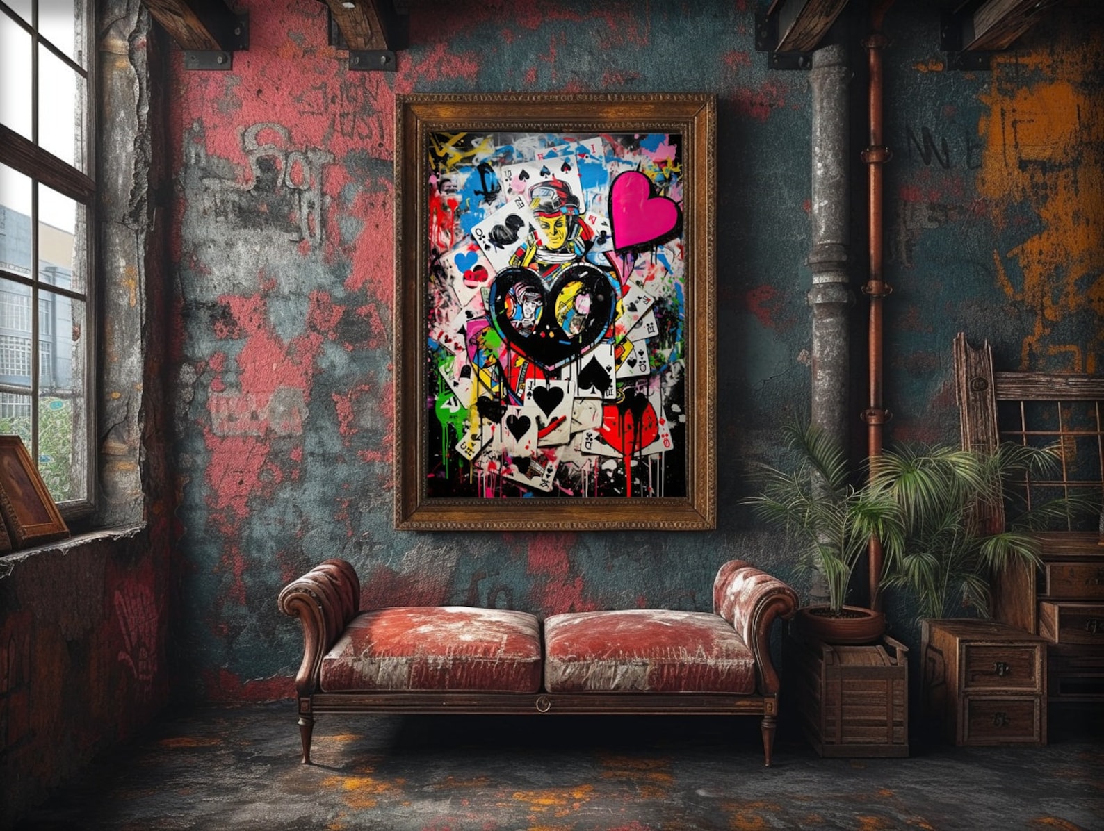 Playing Cards Graffiti Wall Art, Digital Download Print, Colorful ...