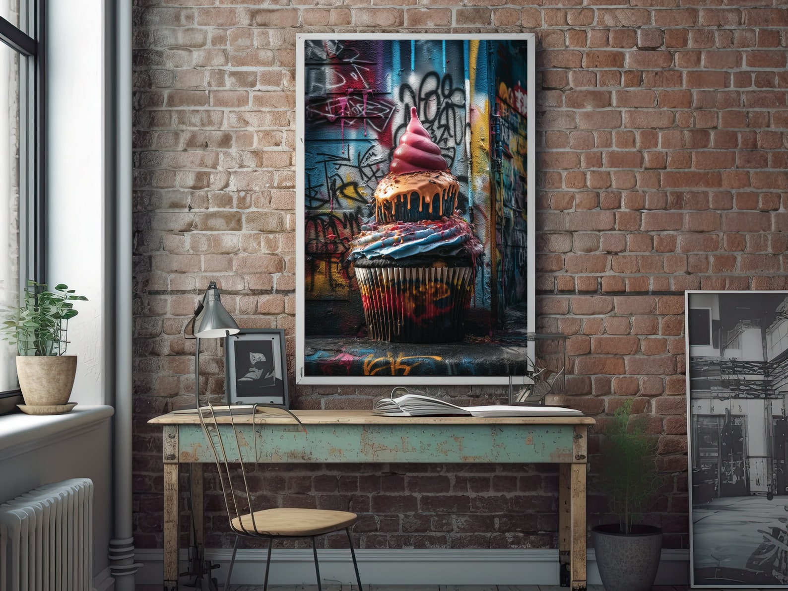 Cupcake Graffiti Wall Art Colorful Cupcake Digital Art - Etsy