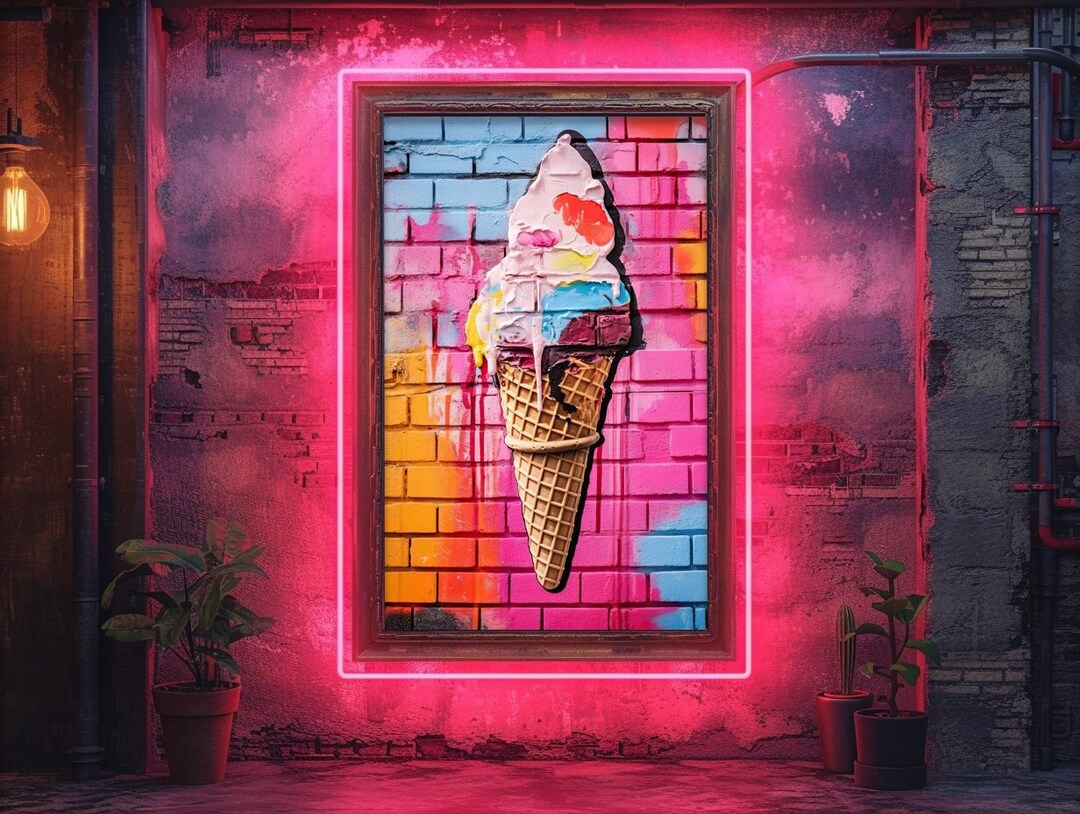Vanilla Ice Cream Graffiti Wall Art, Digital Download Print, Modern ...