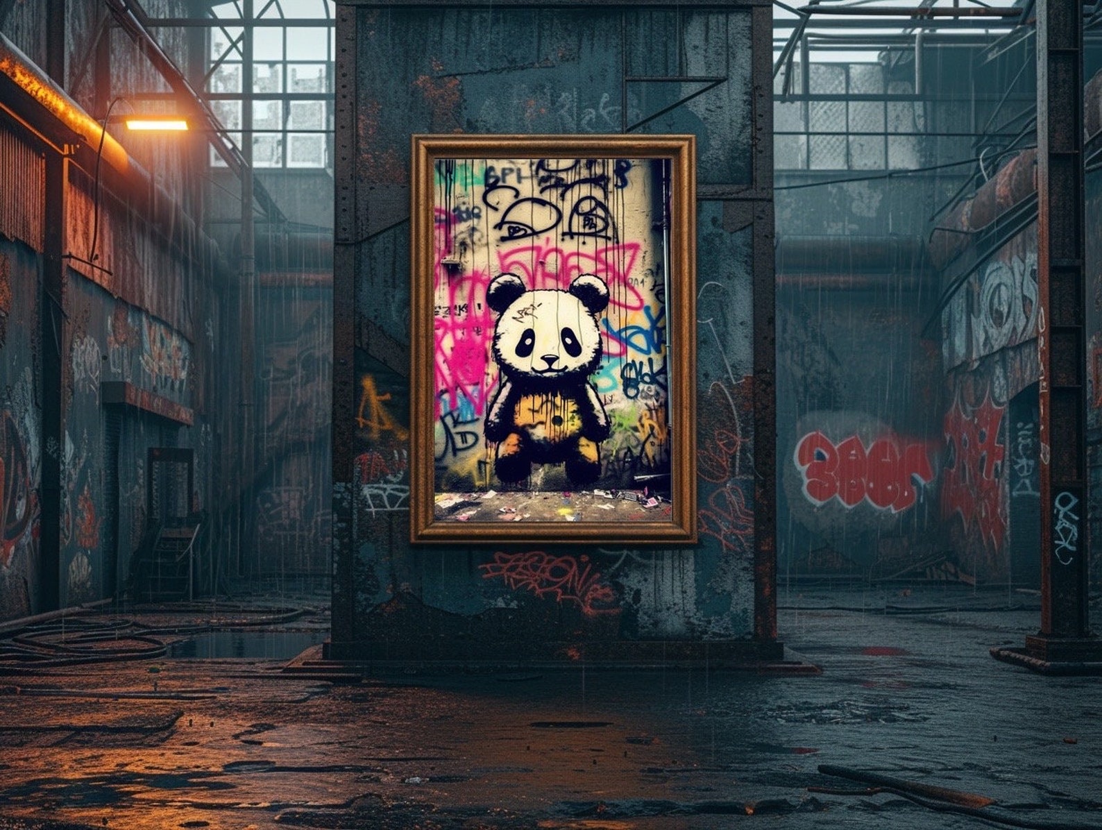 Baby Panda Graffiti Wall Art, Digital Download, Modern Street Art ...