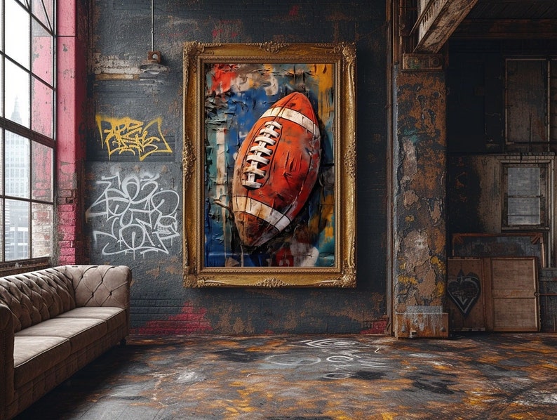Graffiti Football Art Urban Street Style, Bold American Sports Digital ...