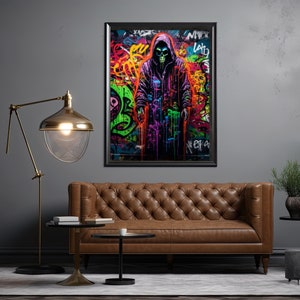 Grim Reaper Graffiti Wall Art Digital Download Print Spooky - Etsy