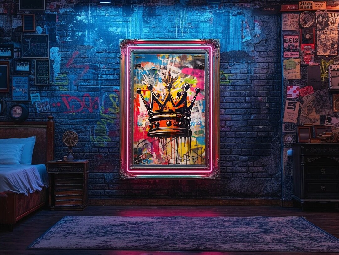 Crown Graffiti Wall Art, Digital Download, Abstract Royal Crown ...