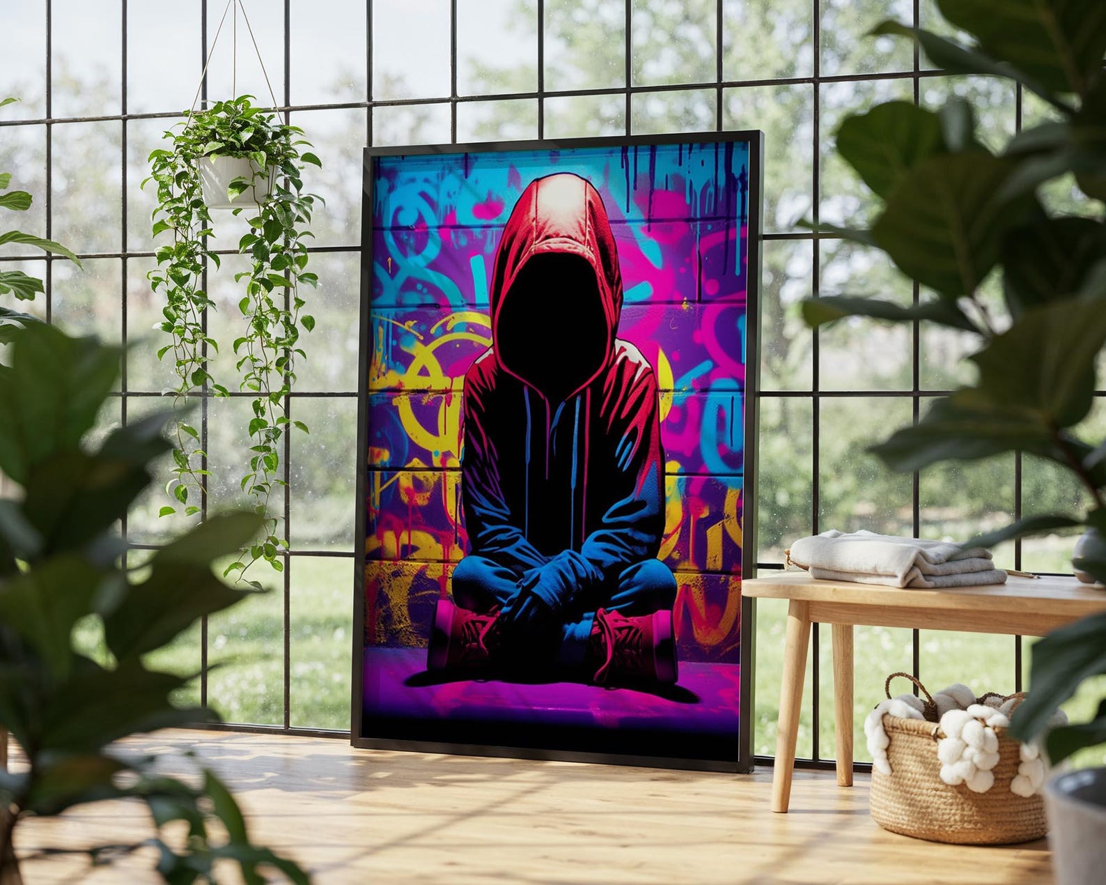 Girl Hacker Graffiti Wall Art, Coder Girl Graffiti Print, Modern, Urban ...