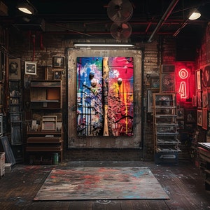 Baseball Bat Graffiti Wall Art, Printable Digital, Colorful Baseball ...