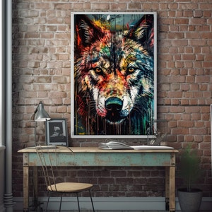 Wolf Graffiti Wall Art Digital Download Print Modern Street - Etsy