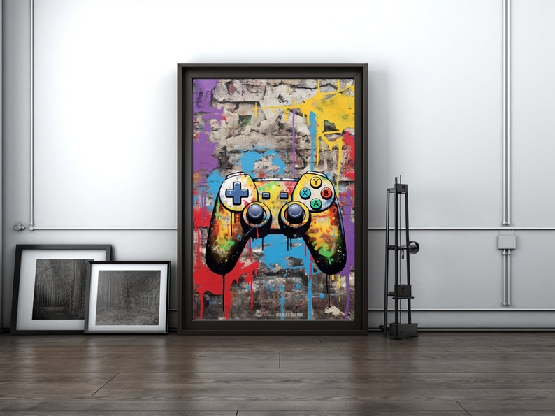 Gaming Graffiti Wall Art Gamepad Painting Game Controller - Etsy