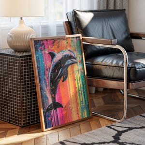 Dolphin Graffiti Wall Art, Printable Digital, Colorful Dolphin Wall ...