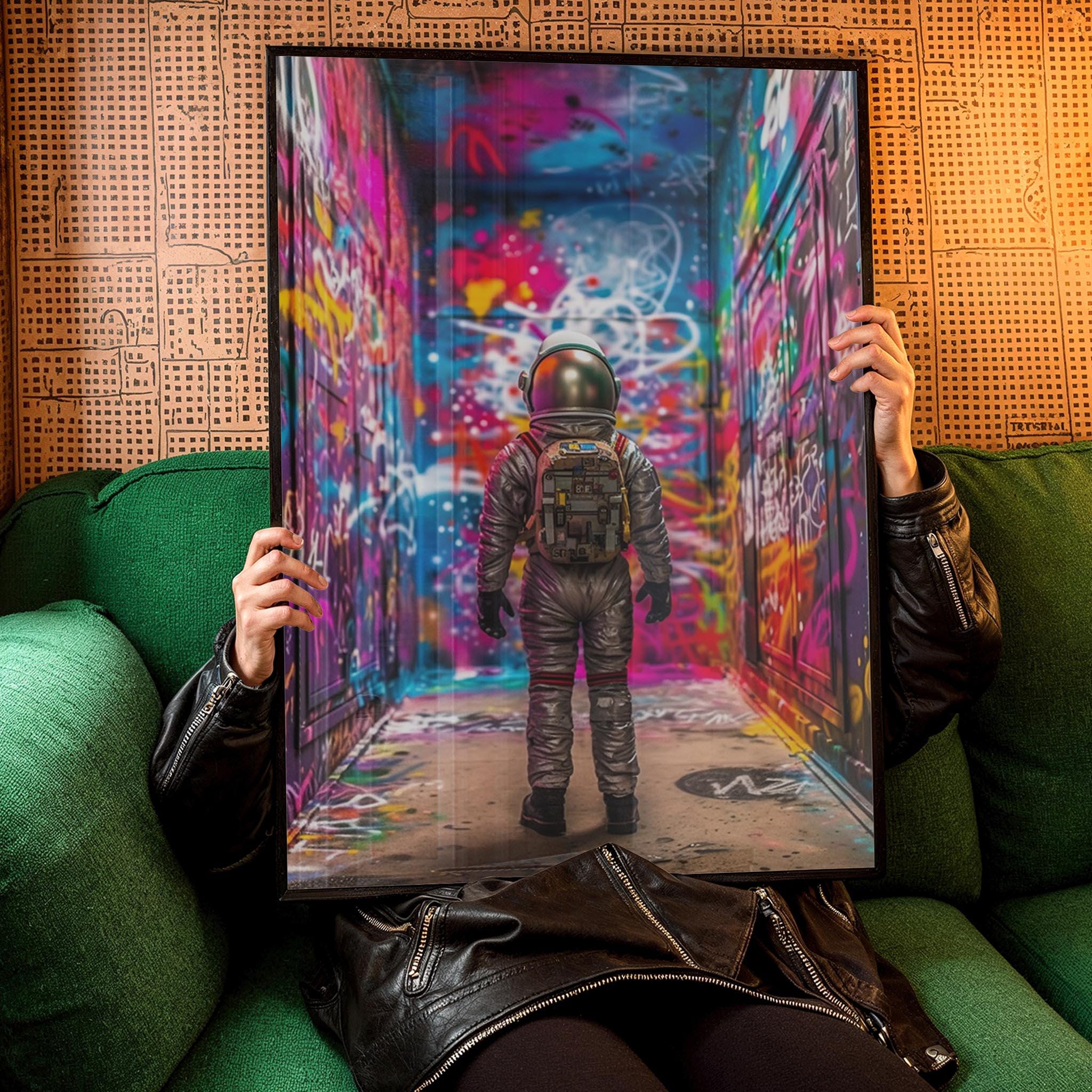 Astronaut Graffiti Wall Art, Digital Download Print, Astronaut Poster ...