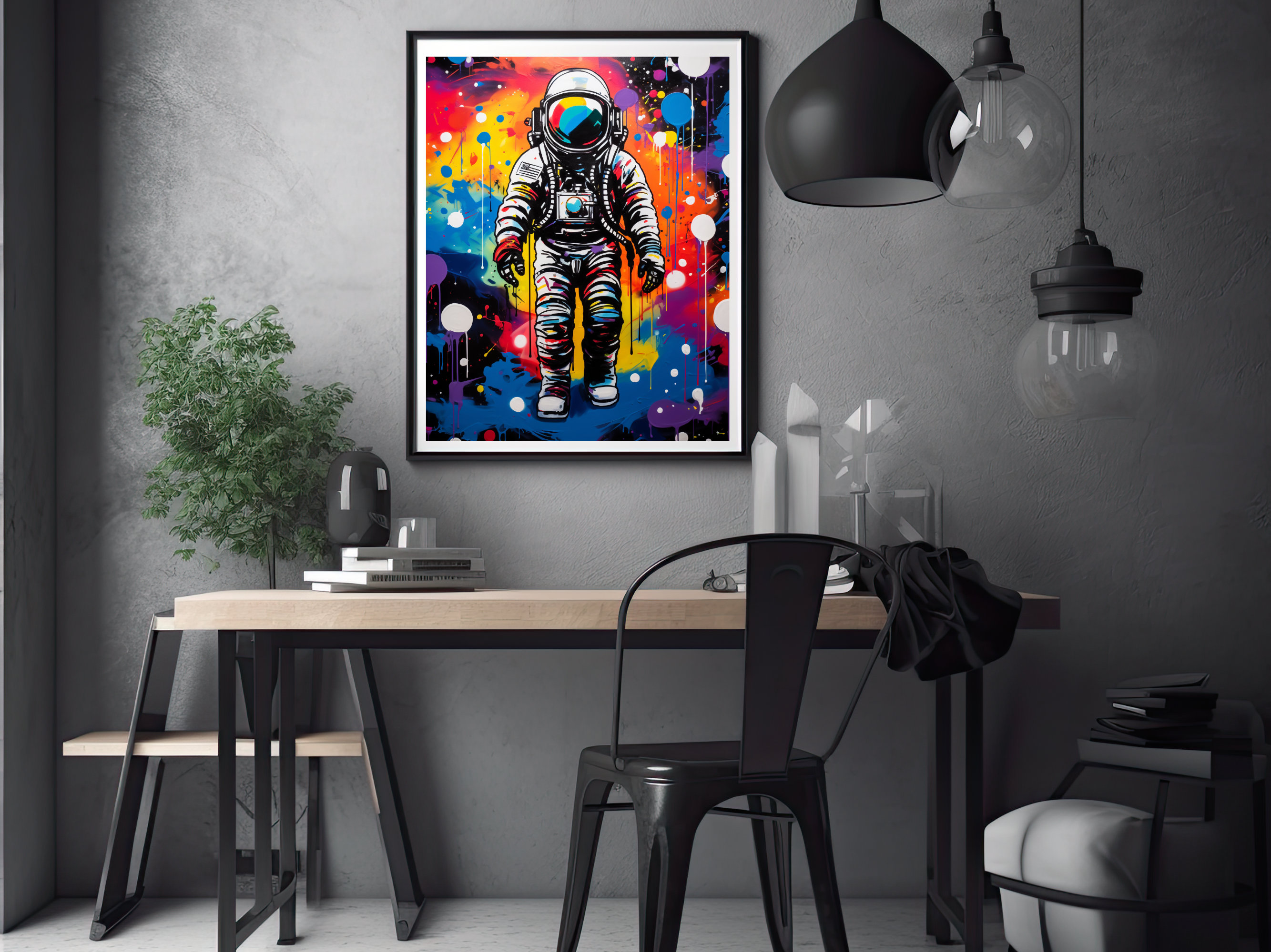 Banksy Astronaut Graffiti Wall Art Digital Download Colorful - Etsy