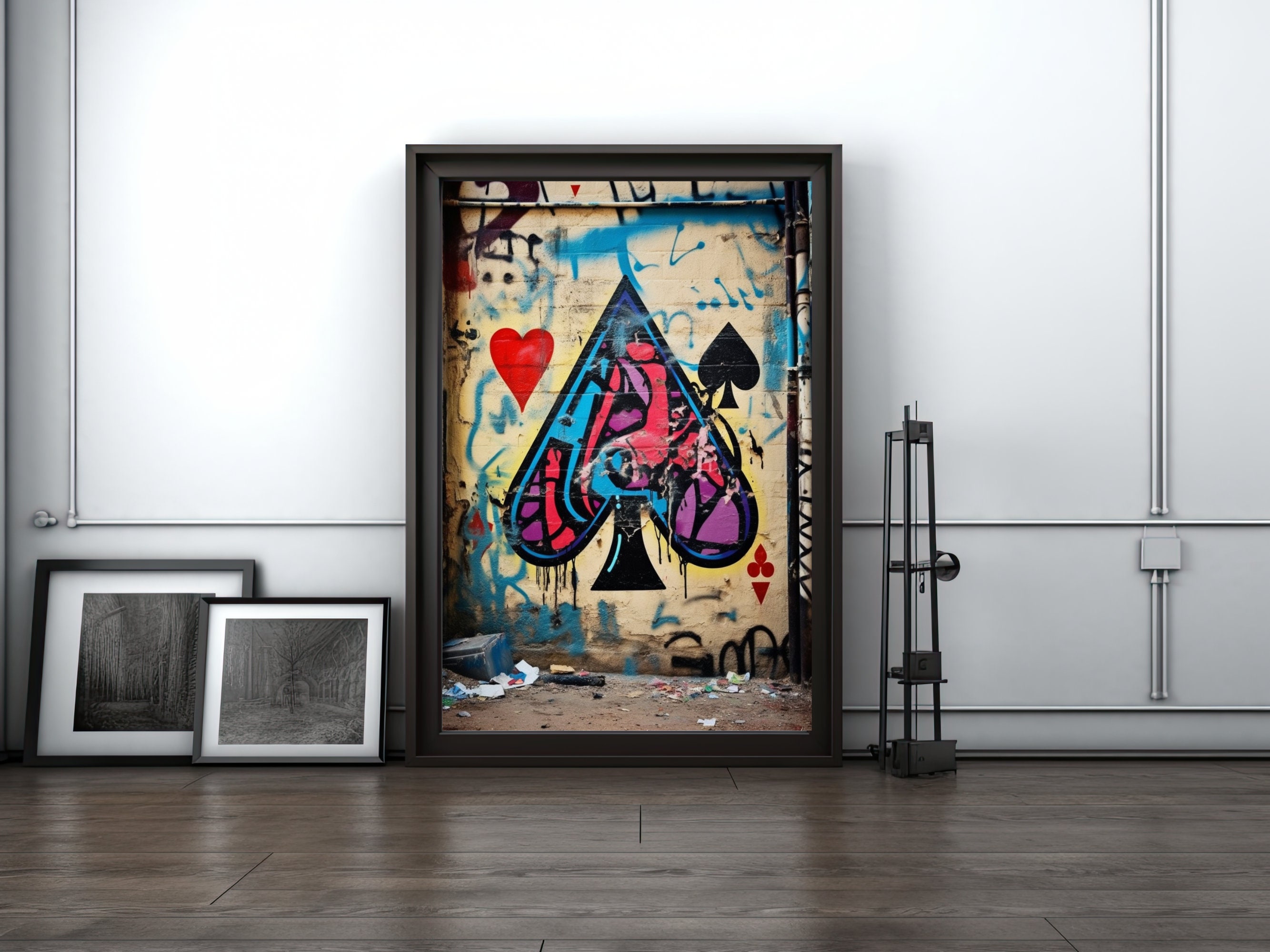Ace of Spades Graffiti Wall Art, Printable Digital Colorful Playing ...