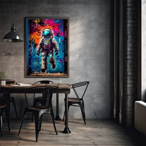 Astronaut Graffiti Wall Art, Digital Download, Modern Street Art Poster ...