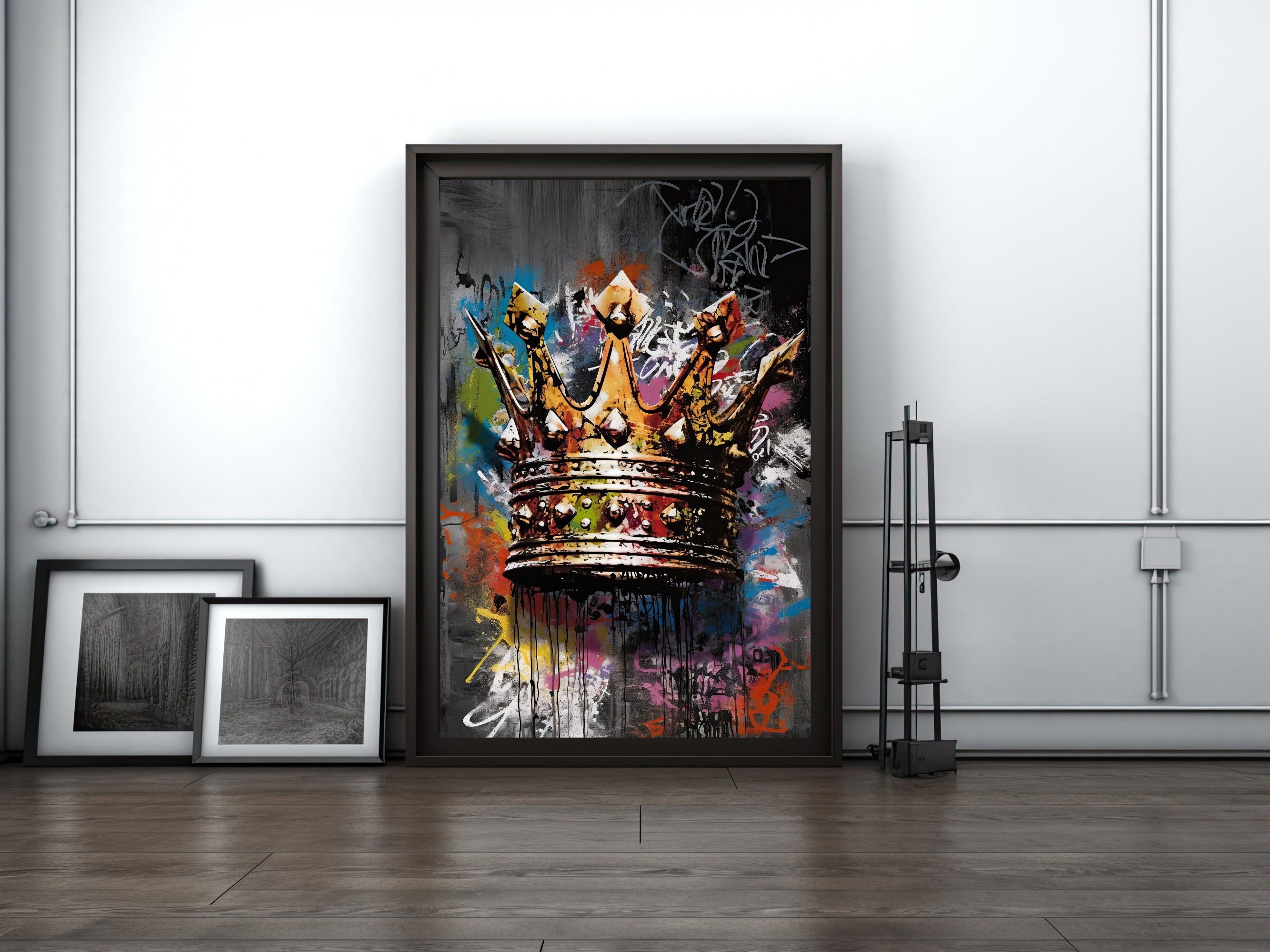 Crown Graffiti Wall Art, Printable Graffiti Art, King Crown Digital Art ...