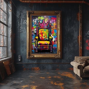 Royal Throne Graffiti Wall Art, Digital Download, Colorful Throne Chair ...
