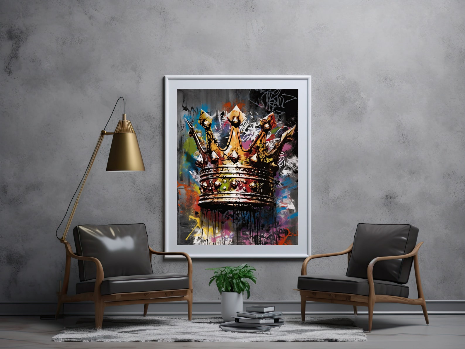 Crown Graffiti Wall Art, Printable Graffiti Art, King Crown Digital Art ...