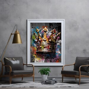 Crown Graffiti Wall Art Printable Graffiti Art King Crown - Etsy
