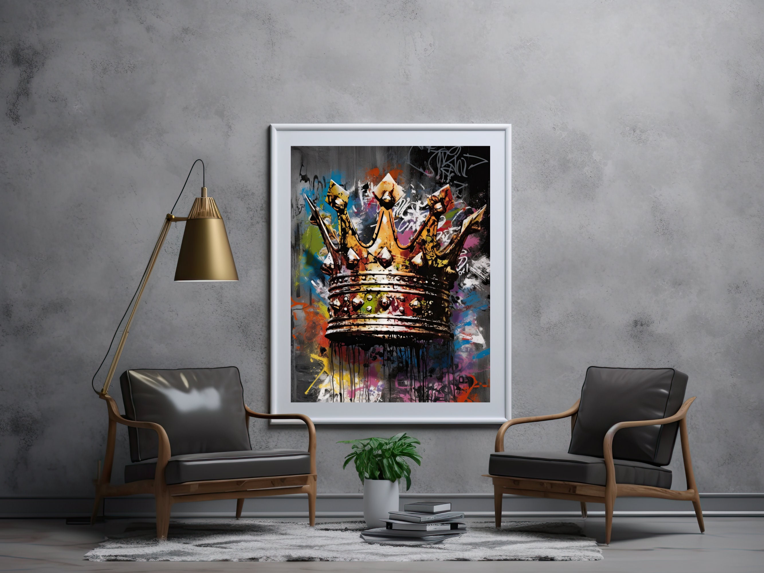 Crown Graffiti Wall Art, Printable Graffiti Art, King Crown Digital Art ...