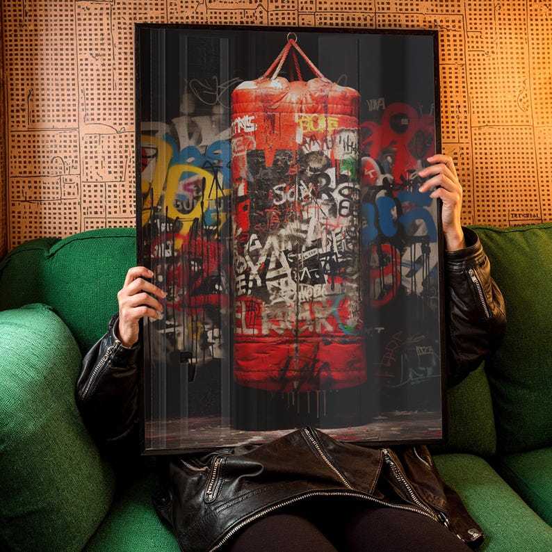Urban Boxing Bag Graffiti Masterpiece, Printable Street Art, Bold ...