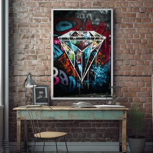 Diamond Graffiti Wall Art Digital Download Print Modern - Etsy