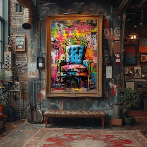King Throne Graffiti Wall Art, Digital Print, Throne Chair Poster ...