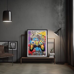 Gaming Graffiti Wall Art Gamepad Painting Game Controller - Etsy