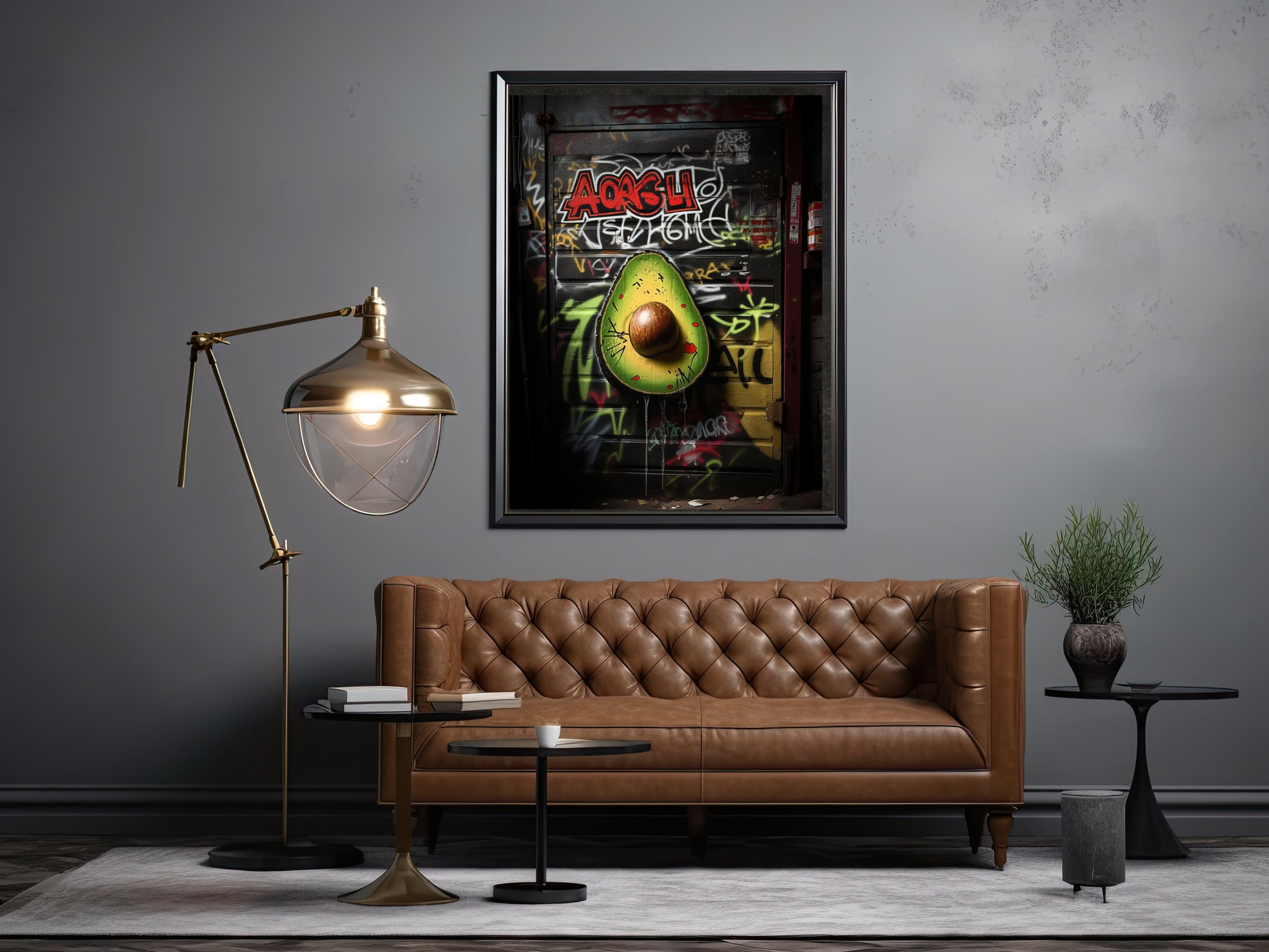 Avocado Obst Graffiti Wandkunst, digitaler Download, Obst Wandkunst ...