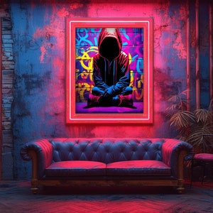 Girl Hacker Graffiti Wall Art, Coder Girl Graffiti Print, Modern, Urban ...
