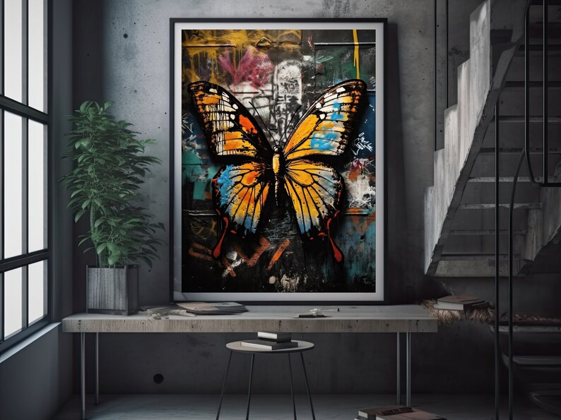 Butterfly Graffiti Wall Art Butterfly Art Graffiti Print - Etsy