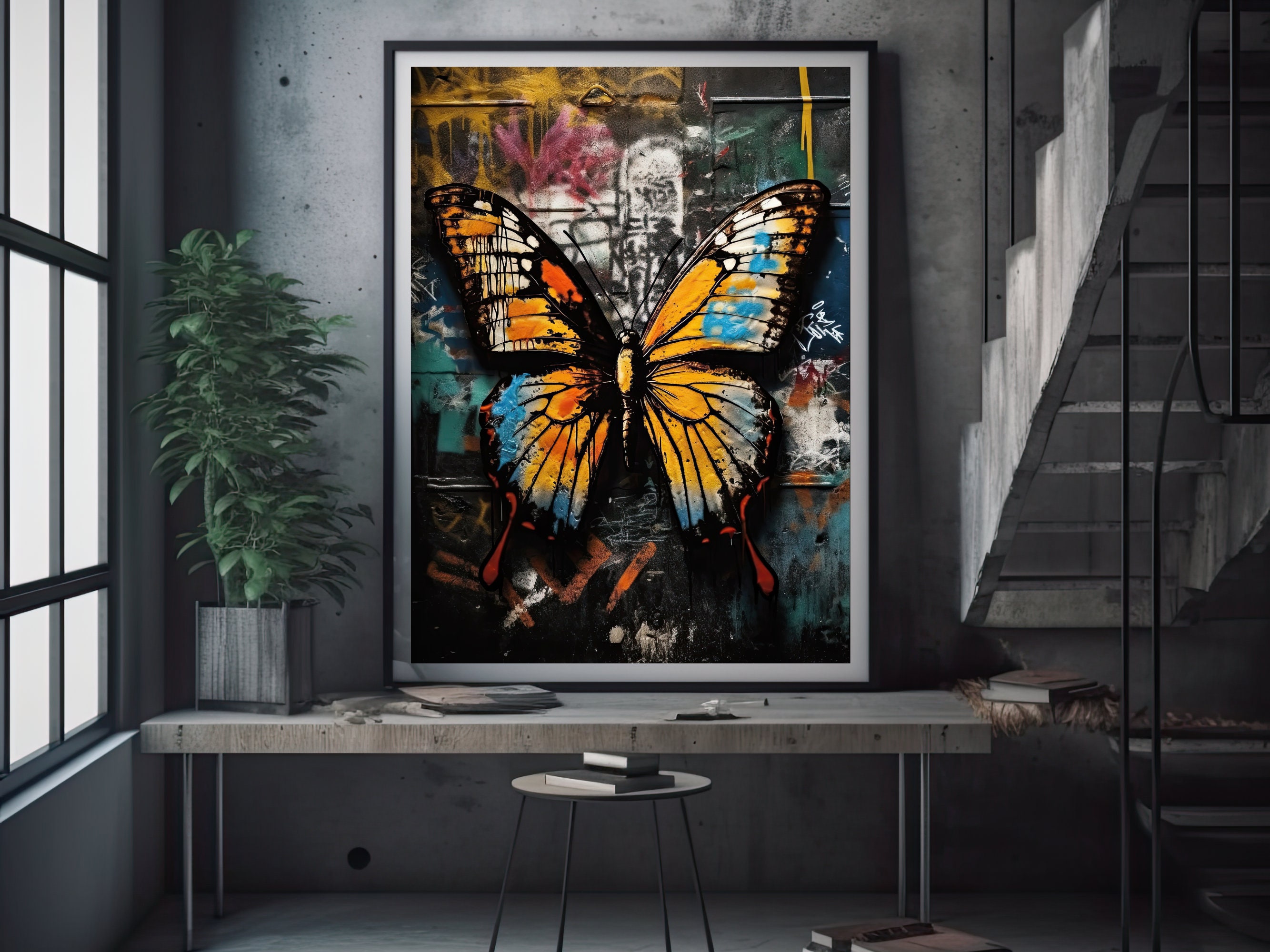 Butterfly Graffiti Wall Art Butterfly Art Graffiti Print - Etsy