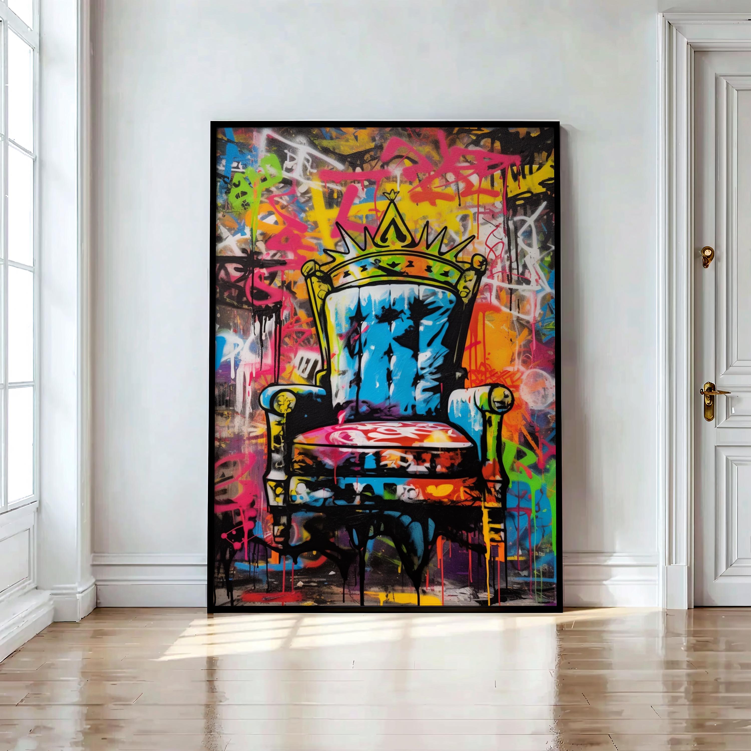 King Throne Graffiti Wall Art, Digital Print, Throne Chair Poster ...