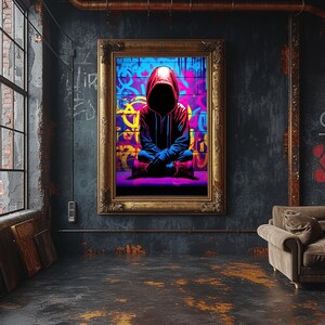 Girl Hacker Graffiti Wall Art, Coder Girl Graffiti Print, Modern, Urban ...